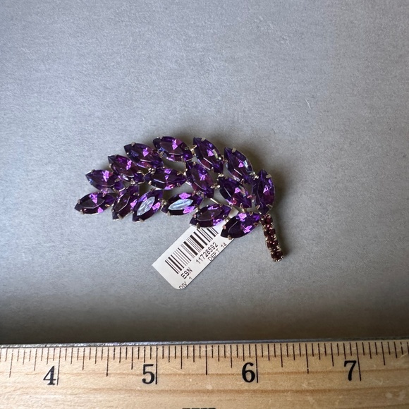 Unique Vintage | Jewelry | Extra Large Brooch Leaf Curved Feather ...